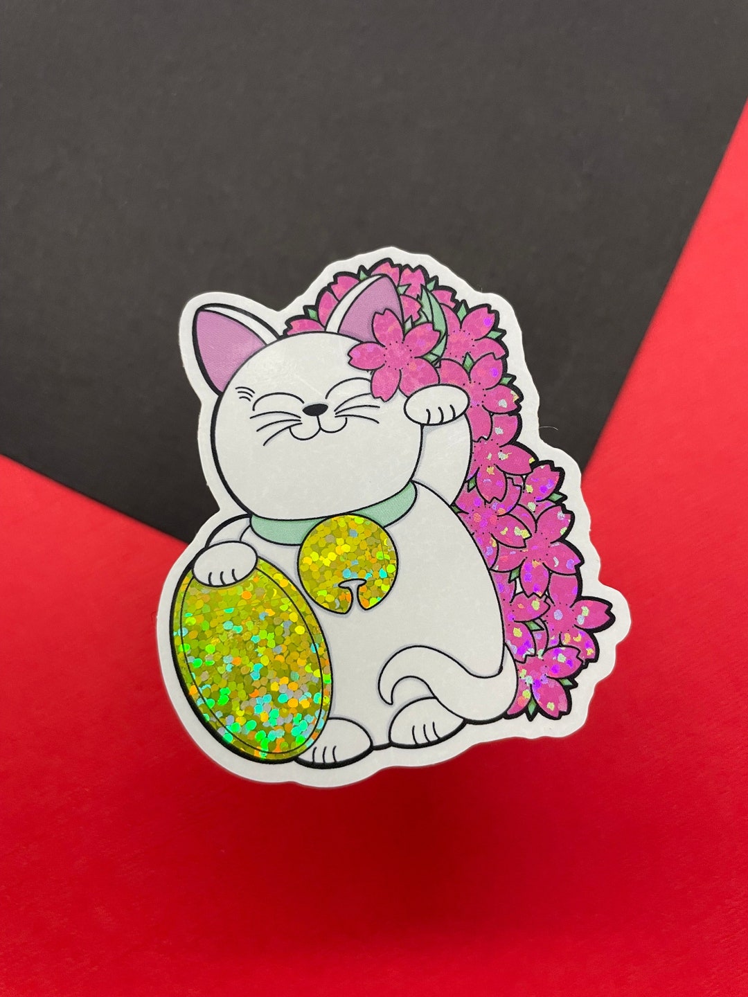 Lucky Cat Sticker. Maneki-neko Sticker. Good Fortune. Lunar New Year ...