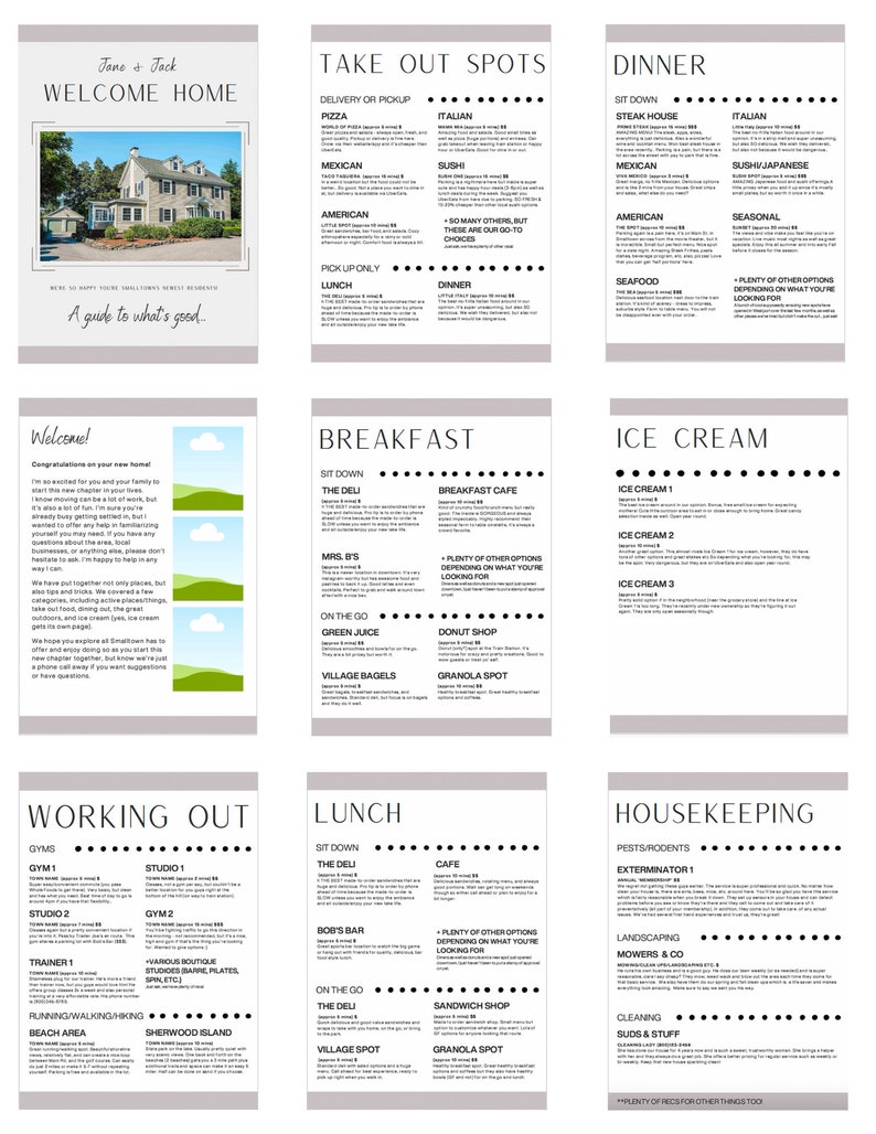 Welcome Home Guide: Realtor Area Guidebook (digital Download) - Etsy