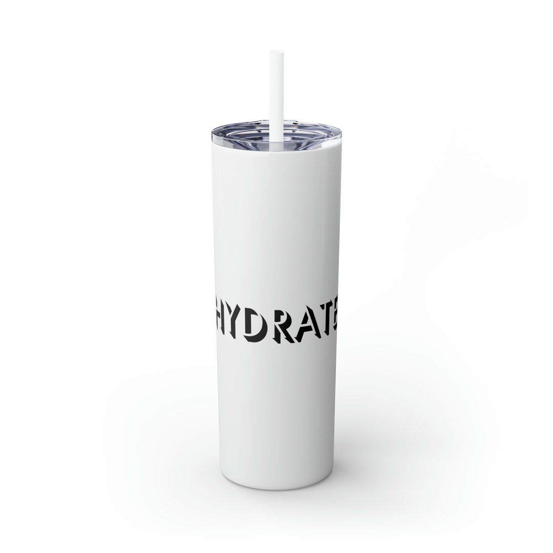 Stay Hydrated With This 'hydrate' Black and White Skinny Tumbler With ...