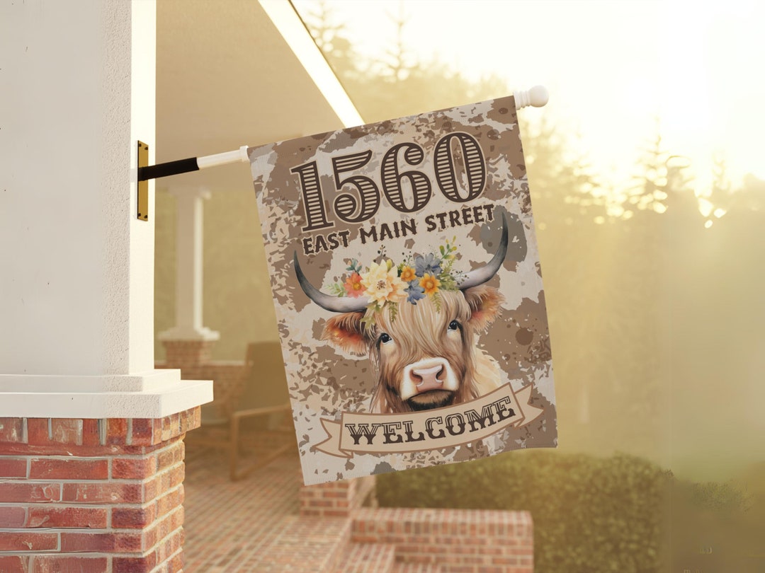 Custom Welcome House Flag Western Style Street Address Flag - Etsy