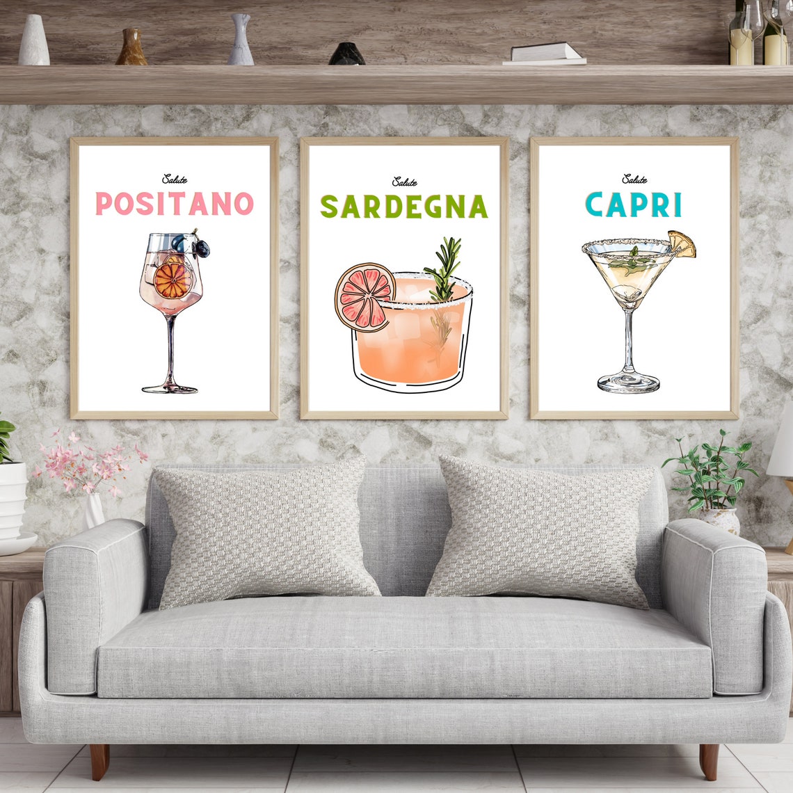 Positano Digital Wall Art, Dolce Vita, Inspiration, Cocktail, Printable ...