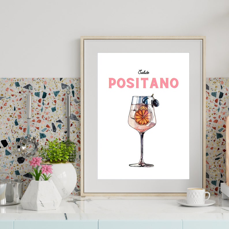 Positano Digital Wall Art, Dolce Vita, Inspiration, Cocktail, Printable ...