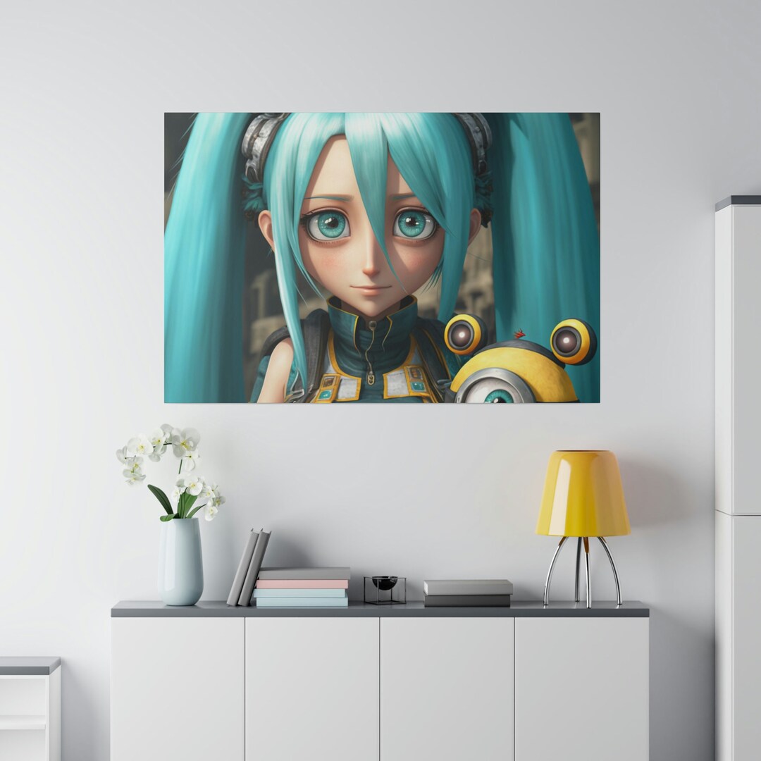 Hatsune Miku Minion 8K Ultra Realistic Print, Matte Canvas, Stretched ...