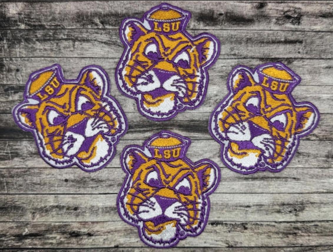 Custom LSU Tigers Mardi Gras Louisiana New Orleans Patch Death Valley ...
