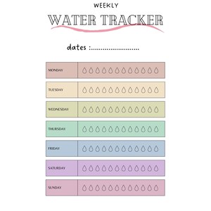 Water Tracker, Digital Water Tracker, Printable Water Tracker, Water ...