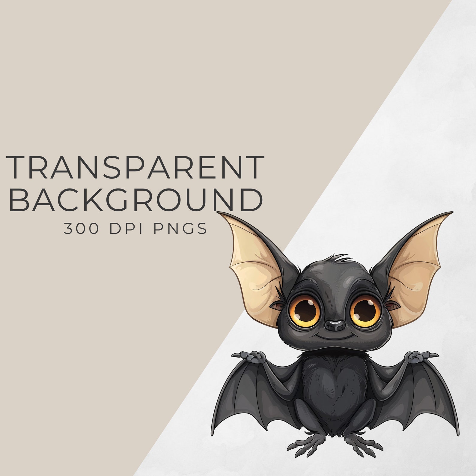 Cartoon Bats Clipart, Cute Horror Art , Spooky Bat, Halloween Decor and ...