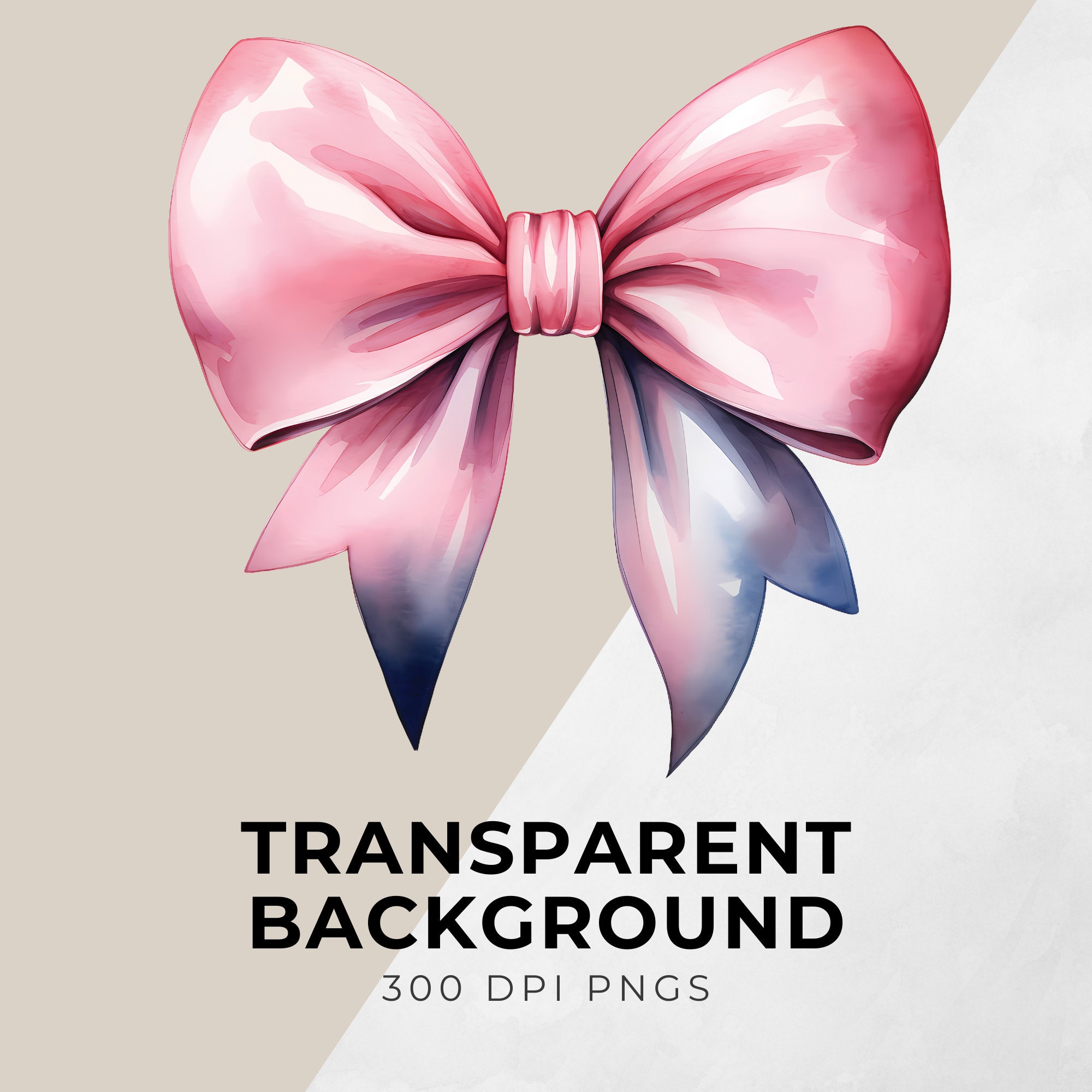 Pink Bows Clipart, Watercolor Clip Art, Cute Present Bow PNG Watercolor ...