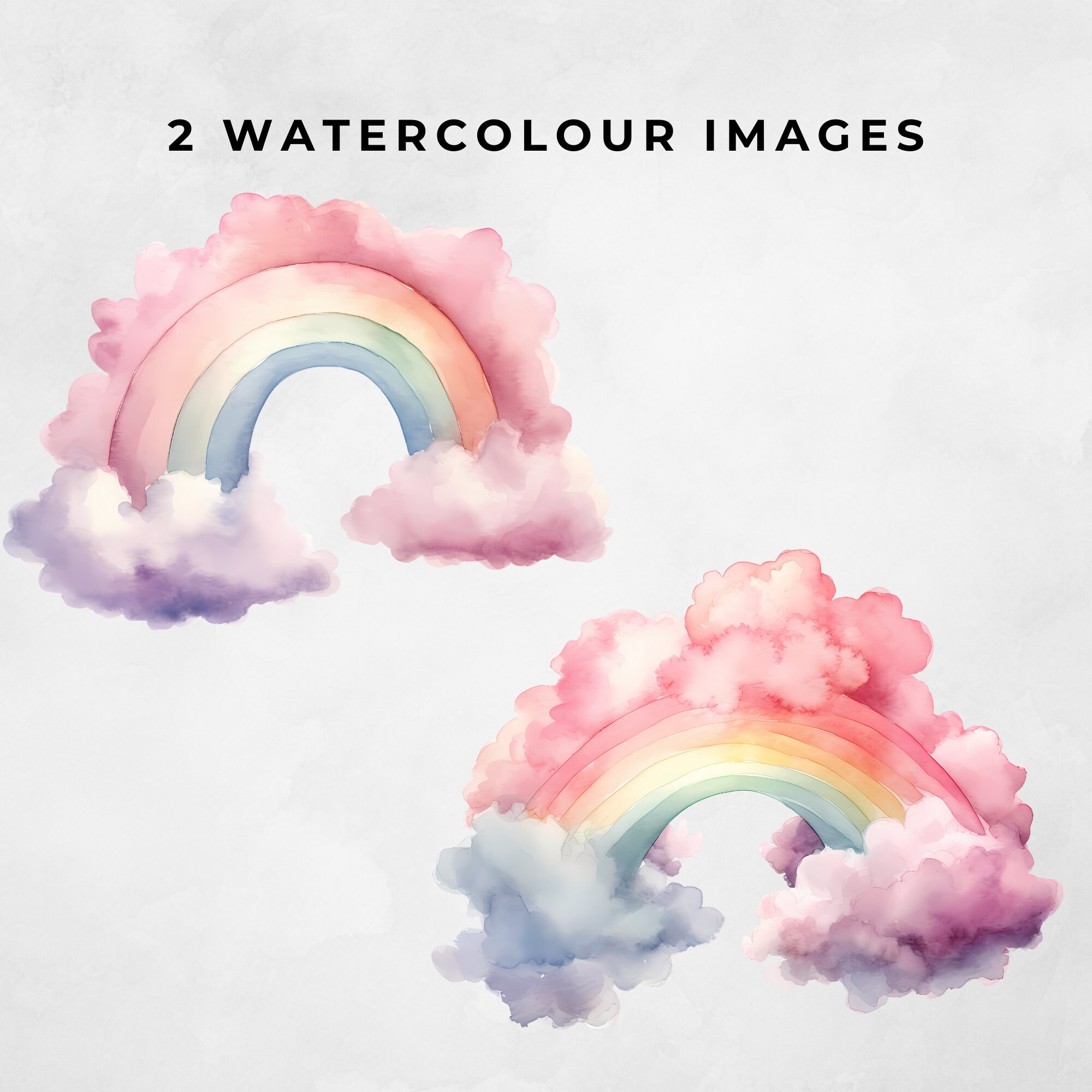 Watercolor Rainbow Clipart, Cute Rainbow PNG, Floral Rainbows, Children ...