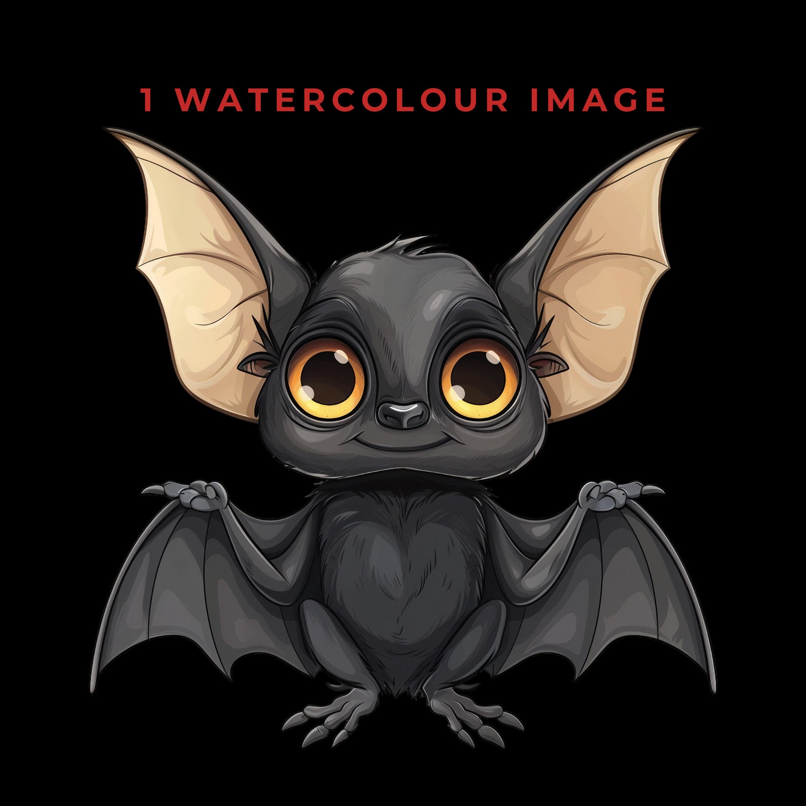 Cartoon Bats Clipart, Cute Horror Art , Spooky Bat, Halloween Decor and ...