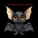 Cartoon Bats Clipart, Cute Horror Art , Spooky Bat, Halloween Decor and ...
