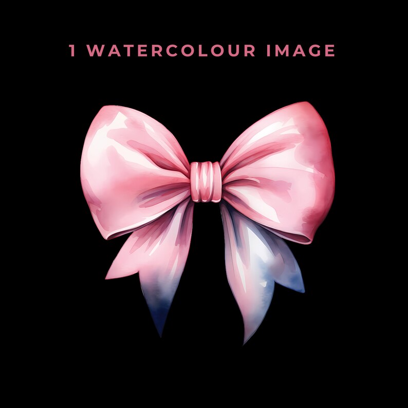 Pink Bows Clipart, Watercolor Clip Art, Cute Present Bow PNG Watercolor ...