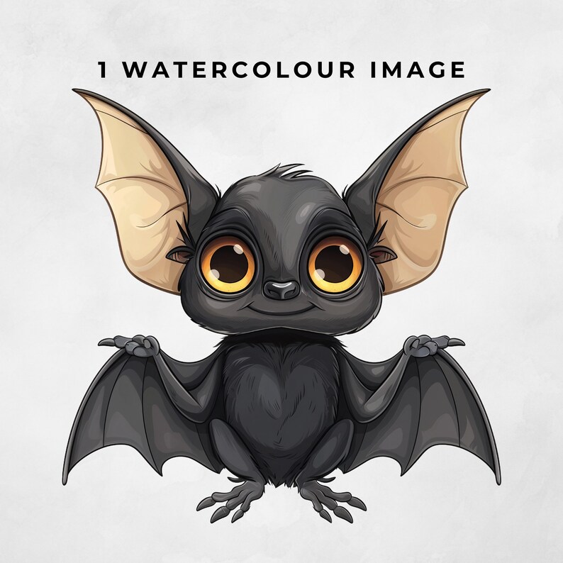 Cartoon Bats Clipart, Cute Horror Art , Spooky Bat, Halloween Decor and ...