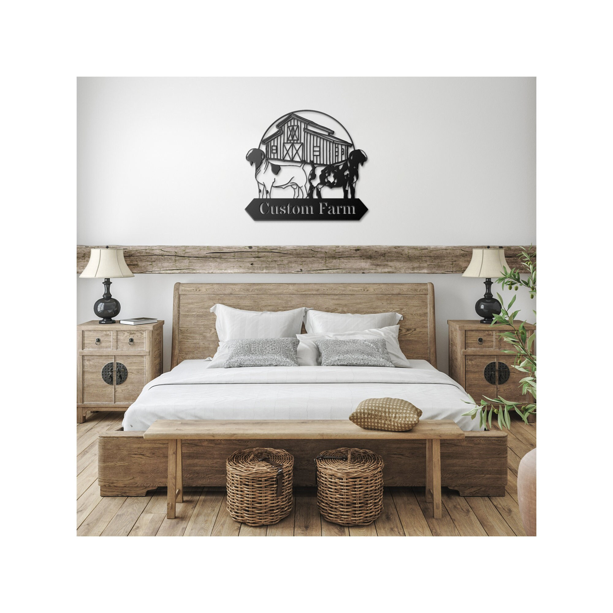 Custom Double Buck Boer Goat Farm Sign, Goat Name Sign, Farmhouse Goat ...