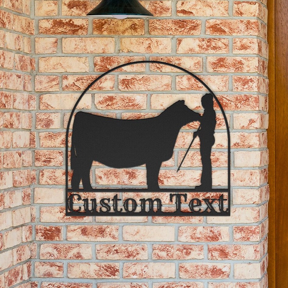 Custom Beef Show Cow Metal Show Cattle Sign, Farm Logo, Livestock Show ...