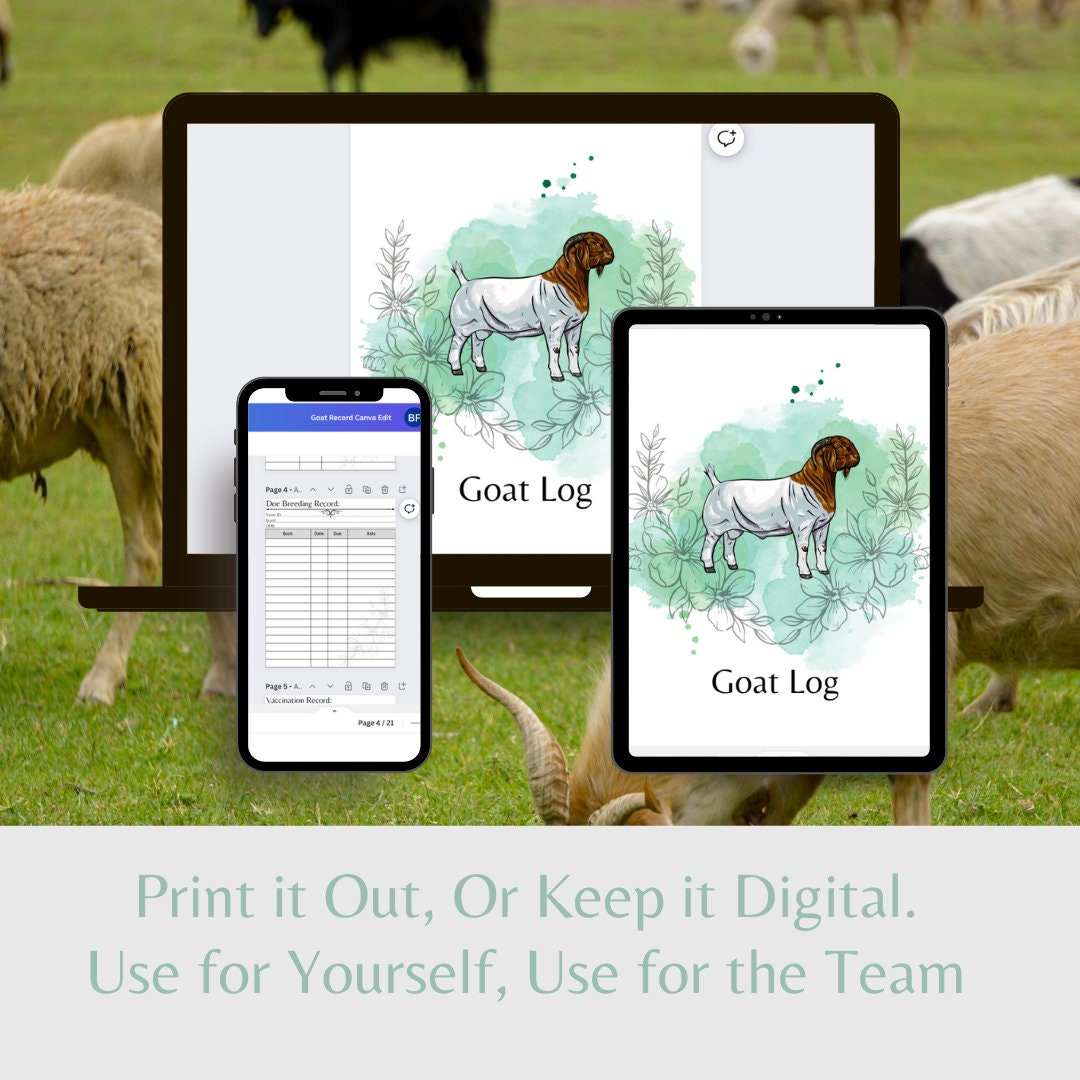 Goat Operation Log - Printable - Digital Download - Canva Template ...