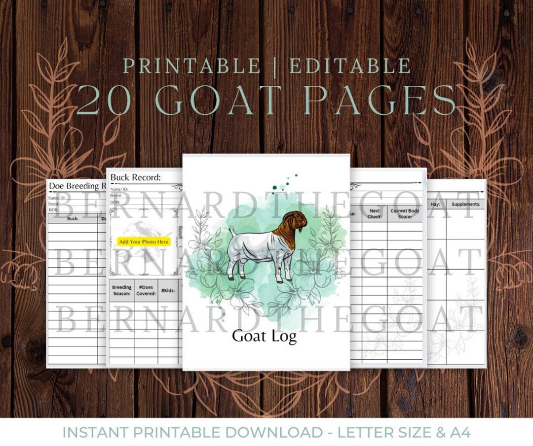 Goat Operation Log - Printable - Digital Download - Canva Template ...