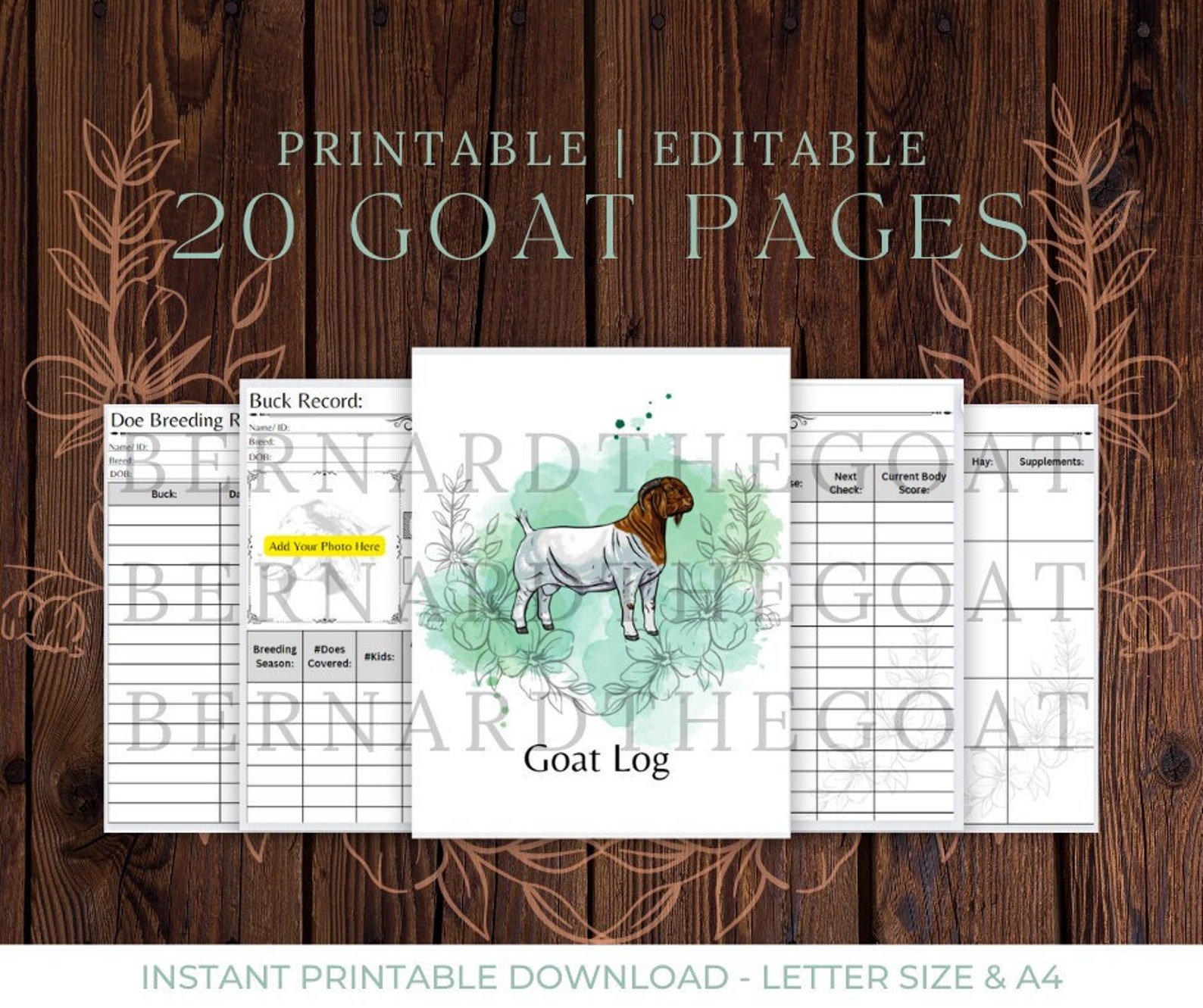 Goat Operation Log - Printable - Digital Download - Canva Template ...