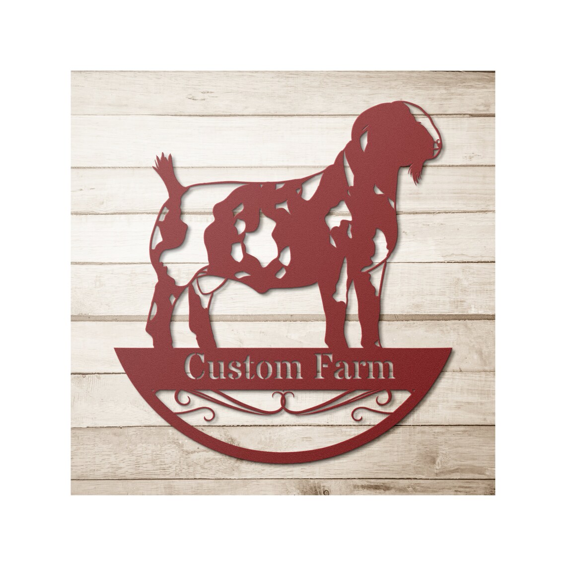 Custom Dappled Boer Goat Buck Die-cut Metal Wall Art Indoor Outdoor ...