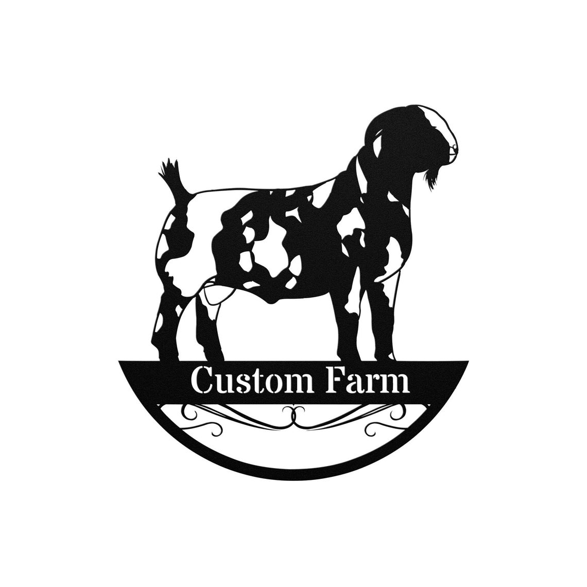 Custom Dappled Boer Goat Buck Die-cut Metal Wall Art Indoor Outdoor ...
