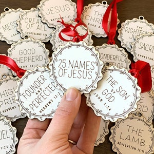 25 Names of Jesus Ornaments Religious Advent Calendar Christian ...