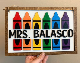 Personalized 3D Teacher Door Sign, Custom Teacher Door Sign, Back to ...