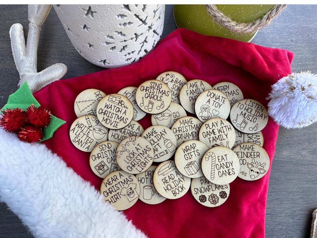 Christmas Tokens Set of 25 Reusable Advent Calendar Kids Advent ...