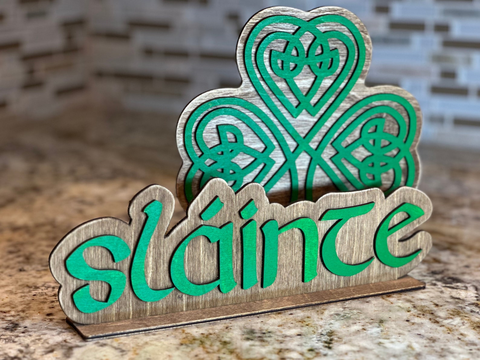 Slainte Sign Ireland Slainte Sign Shamrock Celtic Knot Irish Gift Irish ...
