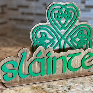 Slainte Sign Ireland Slainte Sign Shamrock Celtic Knot Irish Gift Irish Decor Pub Sign St Pattys ...