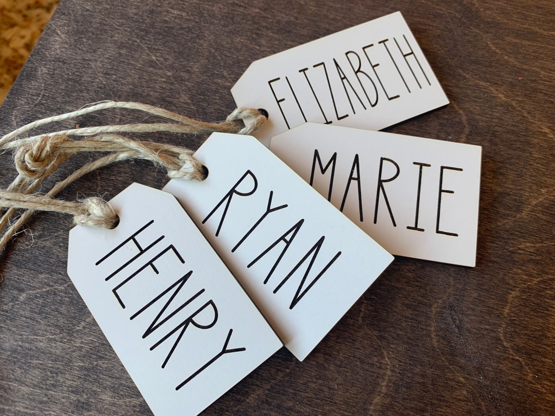 Personalized Reusable Gift Tags Custom Engraved Stocking Tags White ...