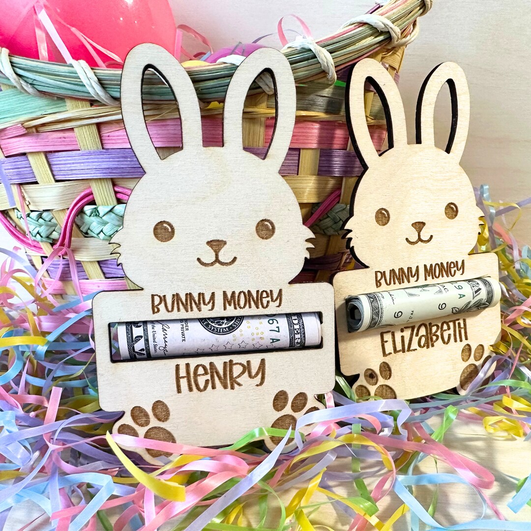 Easter Money Holder Personalized Easter Tag Bunny Money Easter Basket ...