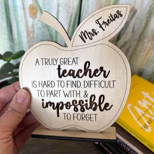Teacher Apple Sign Teacher Teacher Appreciation Week Teacher Retirement ...