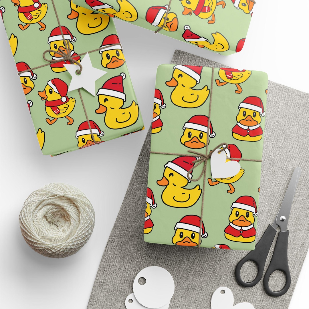 Rubber Duck Wrapping Paper Cute Christmas Gift Wrap Duck Lover Gift ...