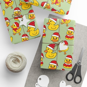 Rubber Duck Wrapping Paper Cute Christmas Gift Wrap Duck Lover Gift ...
