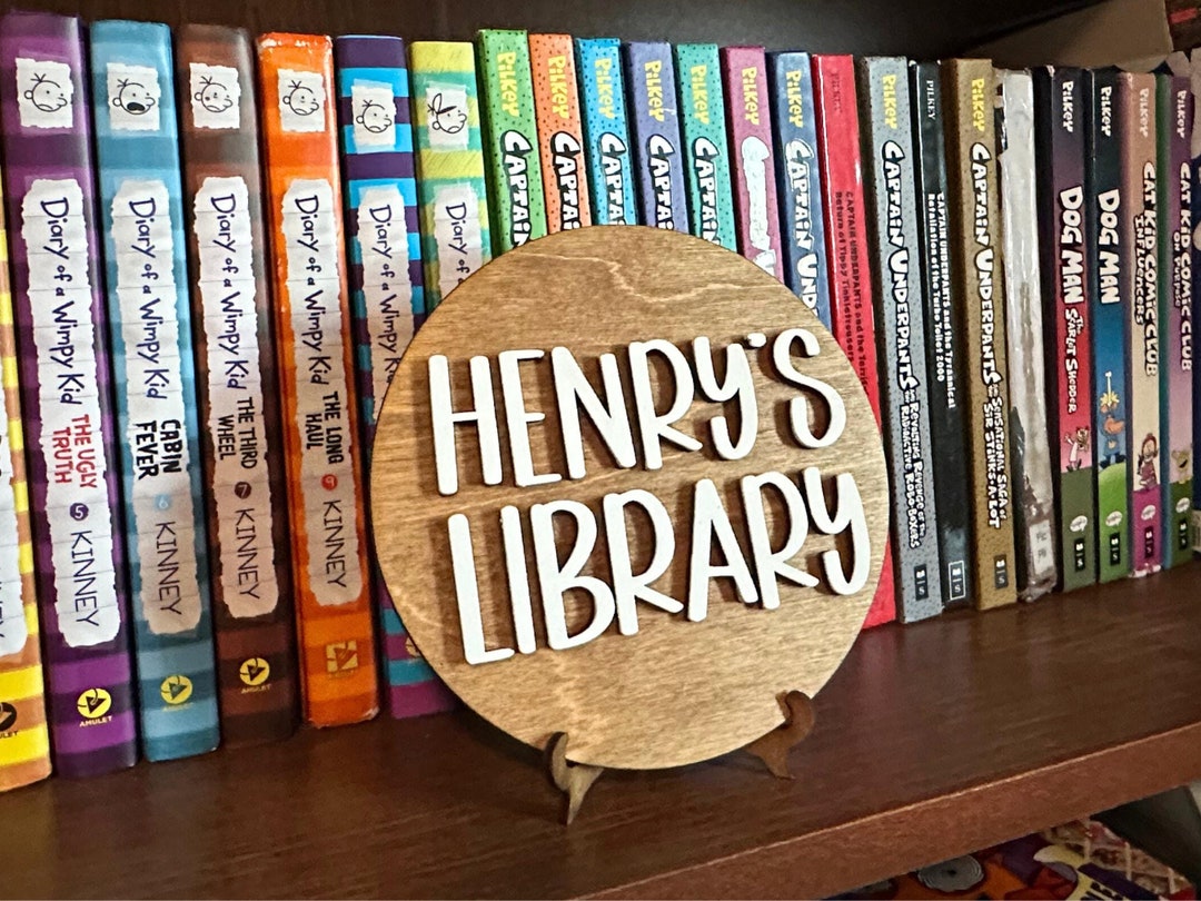 Custom Library Sign Personalized Library Sign With Name Kids Bookshelf ...