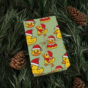 Rubber Duck Wrapping Paper Cute Christmas Gift Wrap Duck Lover Gift ...