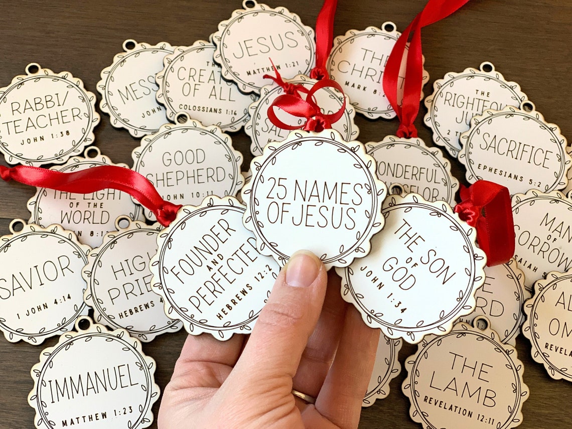 25 Names of Jesus Ornaments Religious Advent Calendar Christian ...
