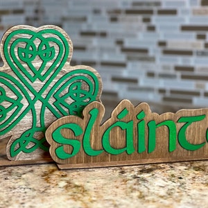 Slainte Sign Ireland Slainte Sign Shamrock Celtic Knot Irish Gift Irish ...