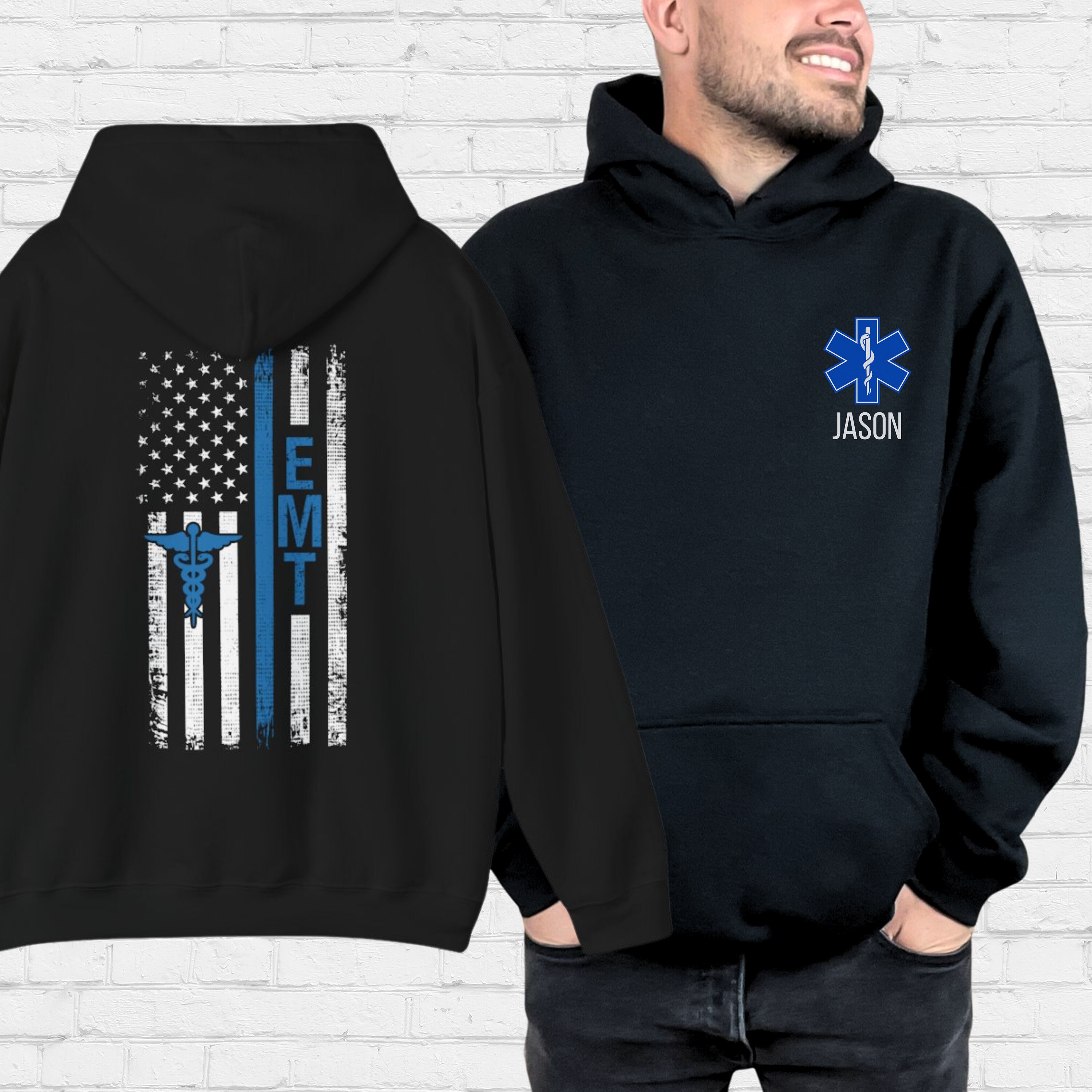 EMT Hoodie Personalized EMT Shirt Gift for EMT Sweatshirt Emergency ...