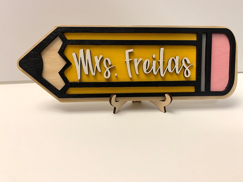 Custom Teacher Pencil Wood Sign Personalized Teacher - Etsy