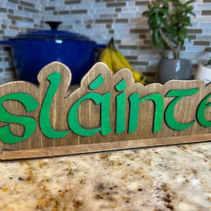 Slainte Sign Ireland Slainte Sign Shamrock Celtic Knot Irish Gift Irish ...