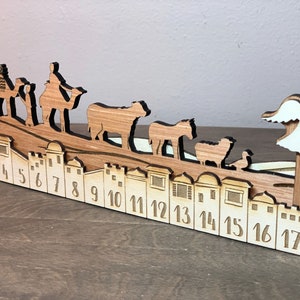 Nativity Advent Calendar Christian Christmas Countdown Wooden Advent ...