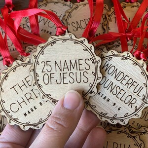 25 Names of Jesus Ornament Set Christian Christmas Tree Religious ...