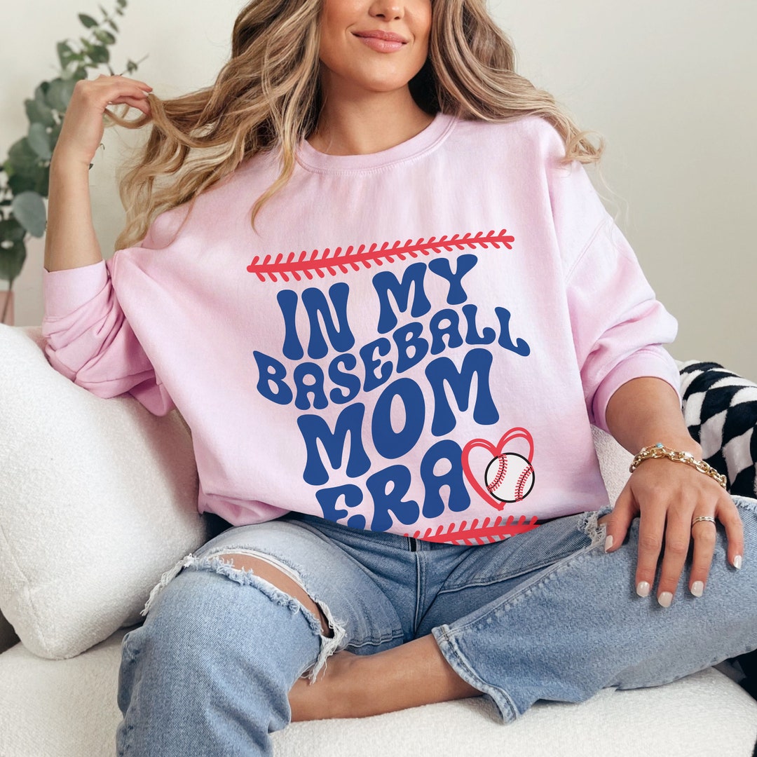 Baseball Mom Era Sweatshirt Pink Retro Baseball Mama Game Day Shirt ...