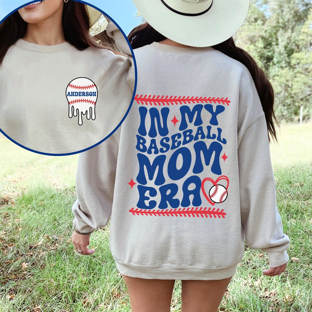 Baseball Mom Era Sweatshirt Personalized Retro Baseball Mama Game Day ...