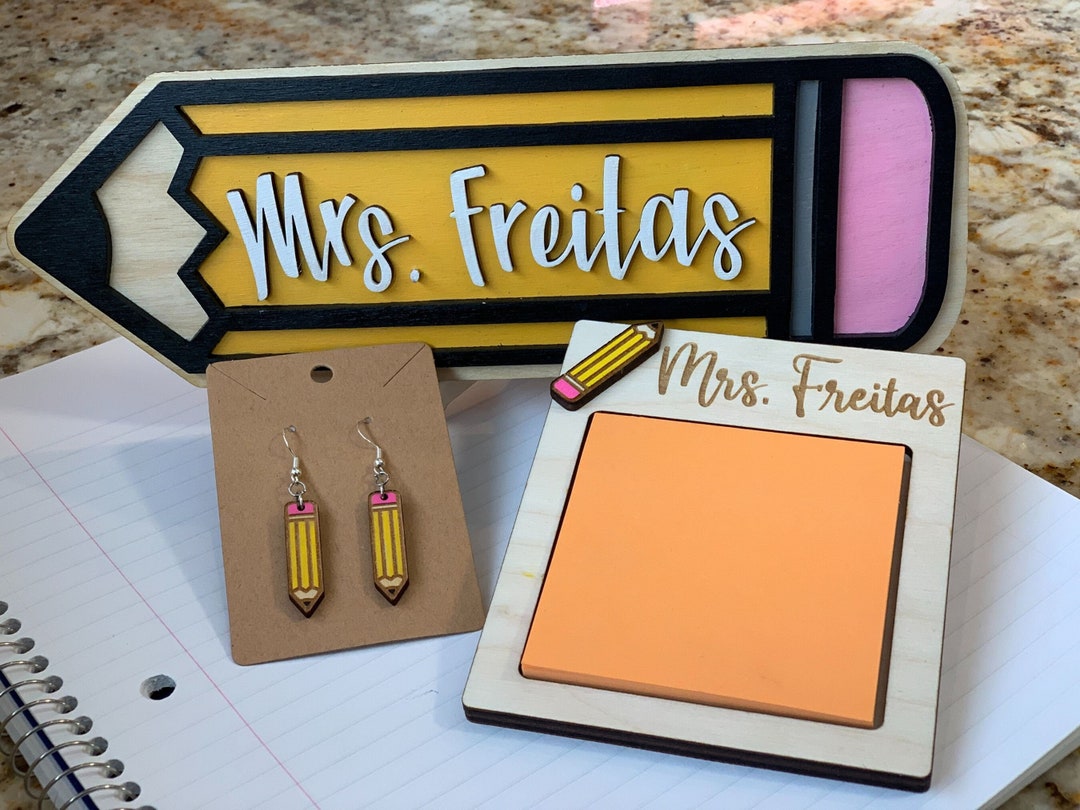 Teacher Appreciation Gift Bundle Personalized Teacher Pencil Sign ...