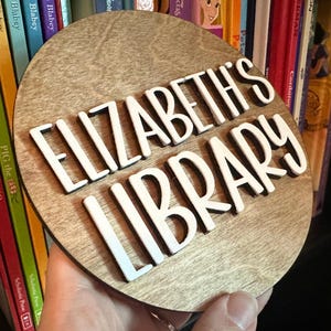 Custom Library Sign Personalized Library Sign With Name Kids Bookshelf ...