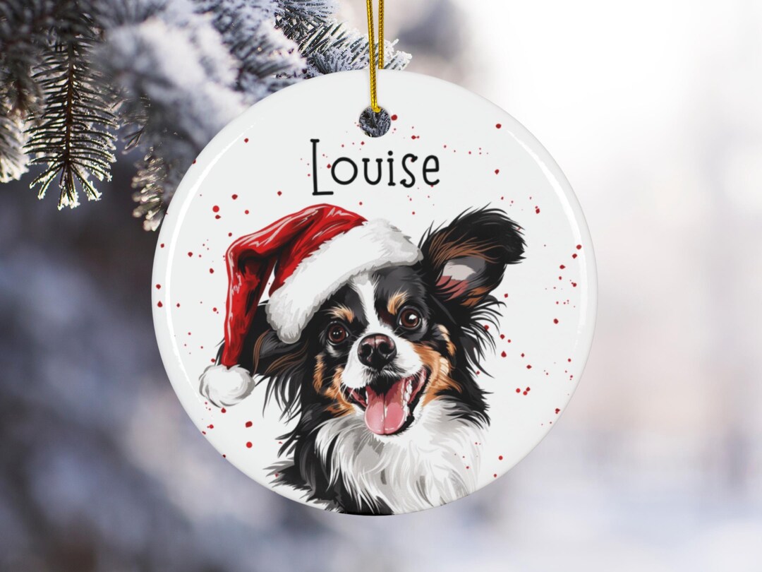 Papillon Dog Ornament Personalized Papillon Dog Christmas Ornament Pet ...