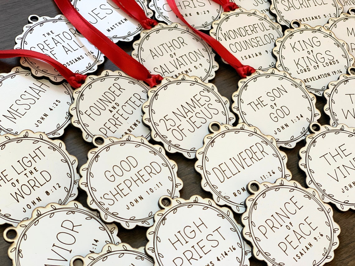 25 Names of Jesus Ornaments Religious Advent Calendar Christian ...