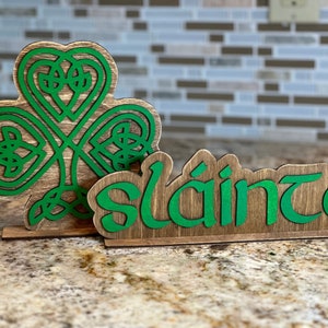 Slainte Sign Ireland Slainte Sign Shamrock Celtic Knot Irish Gift Irish ...