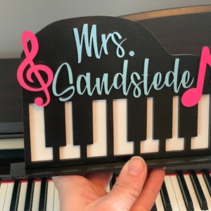Personalized Music Teacher Piano 3D Wood Sign | Music Teacher ...